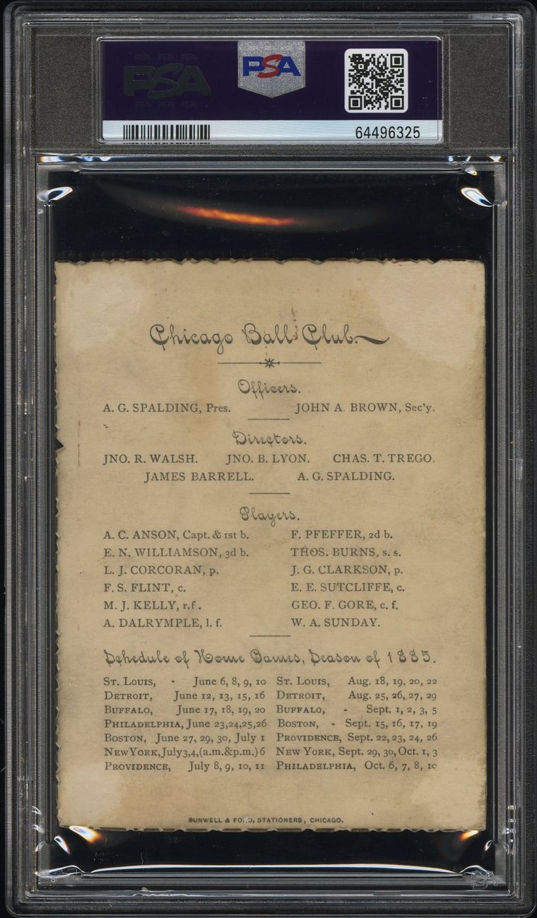 1885 WS PSA-b – All the Cubs